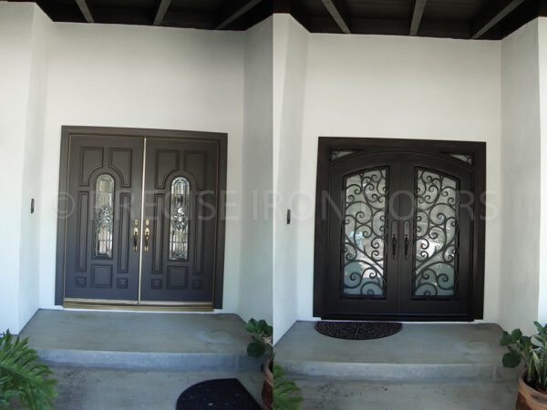 Melrose Double Entry Wrought Iron Doors | Before & After