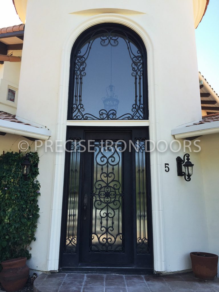 Florina Custom Wrought Iron Transom with Scrollwork