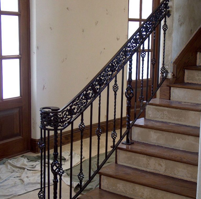 Contemporary Wrought Iron Interior Custom Stair Railings