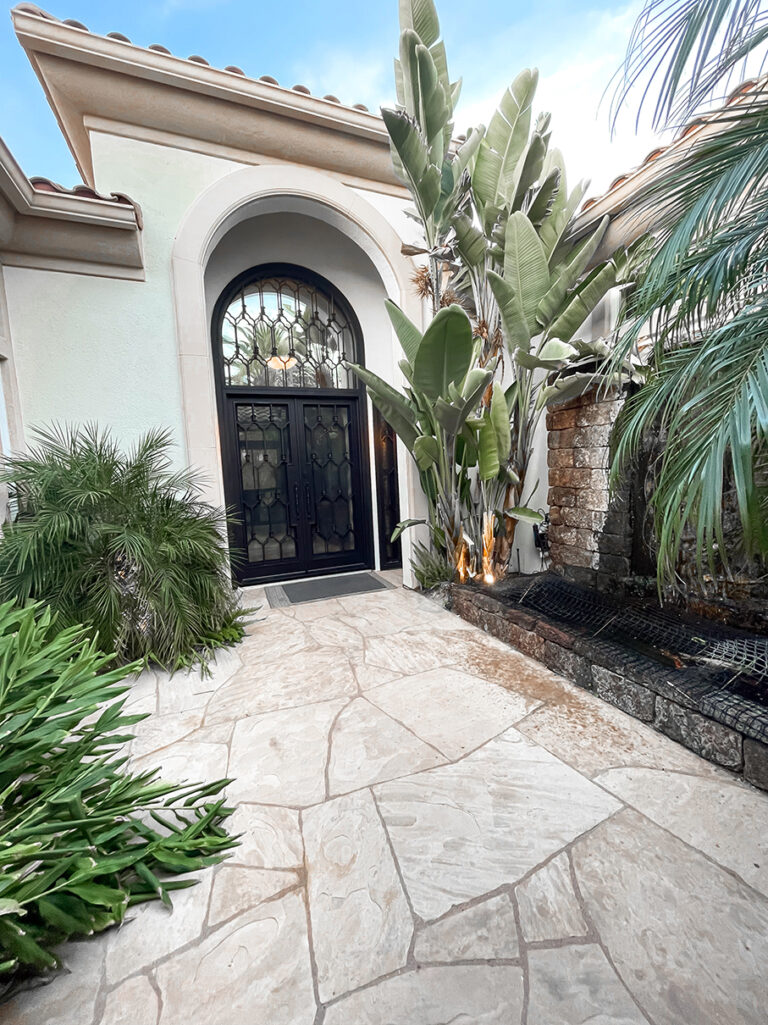 Marcelle Single Entry Square Top Iron Door with Sidelight